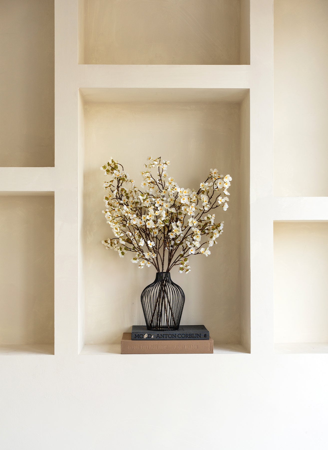Zijden Bloesem Boeket - Kunstbloemen boeket- Bloesem Wit 80cm – AZIN - NL